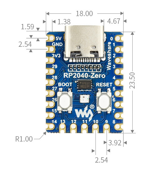 Waveshare RP2040-Zero Development Board (20187) придбати. Інтернет ...